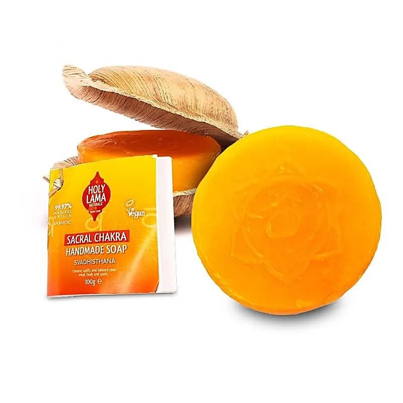 Buy wholesale Holy Lama sacred chakra soap in palm leaf -- 100g