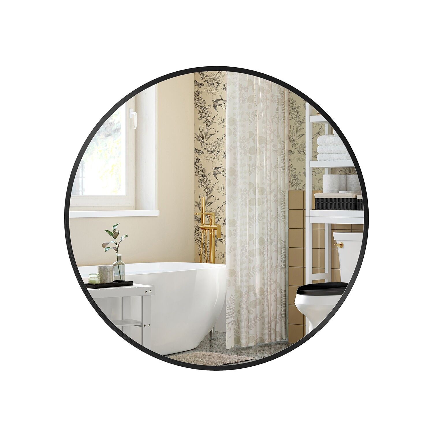 Buy wholesale Bathroom mirror Ø 50 cm with metal frame