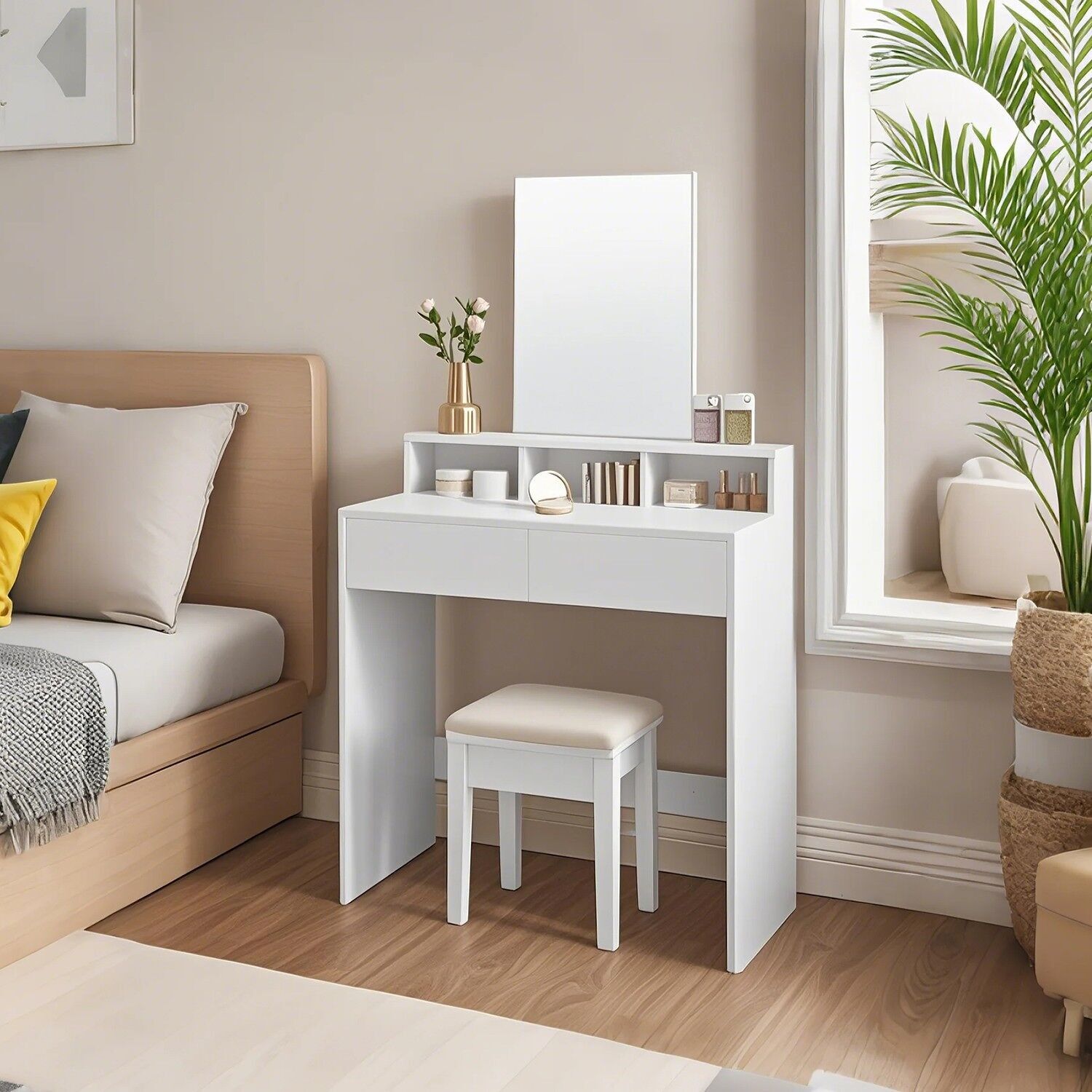 Buy wholesale Dressing table with large mirror, dressing table, 2 ...