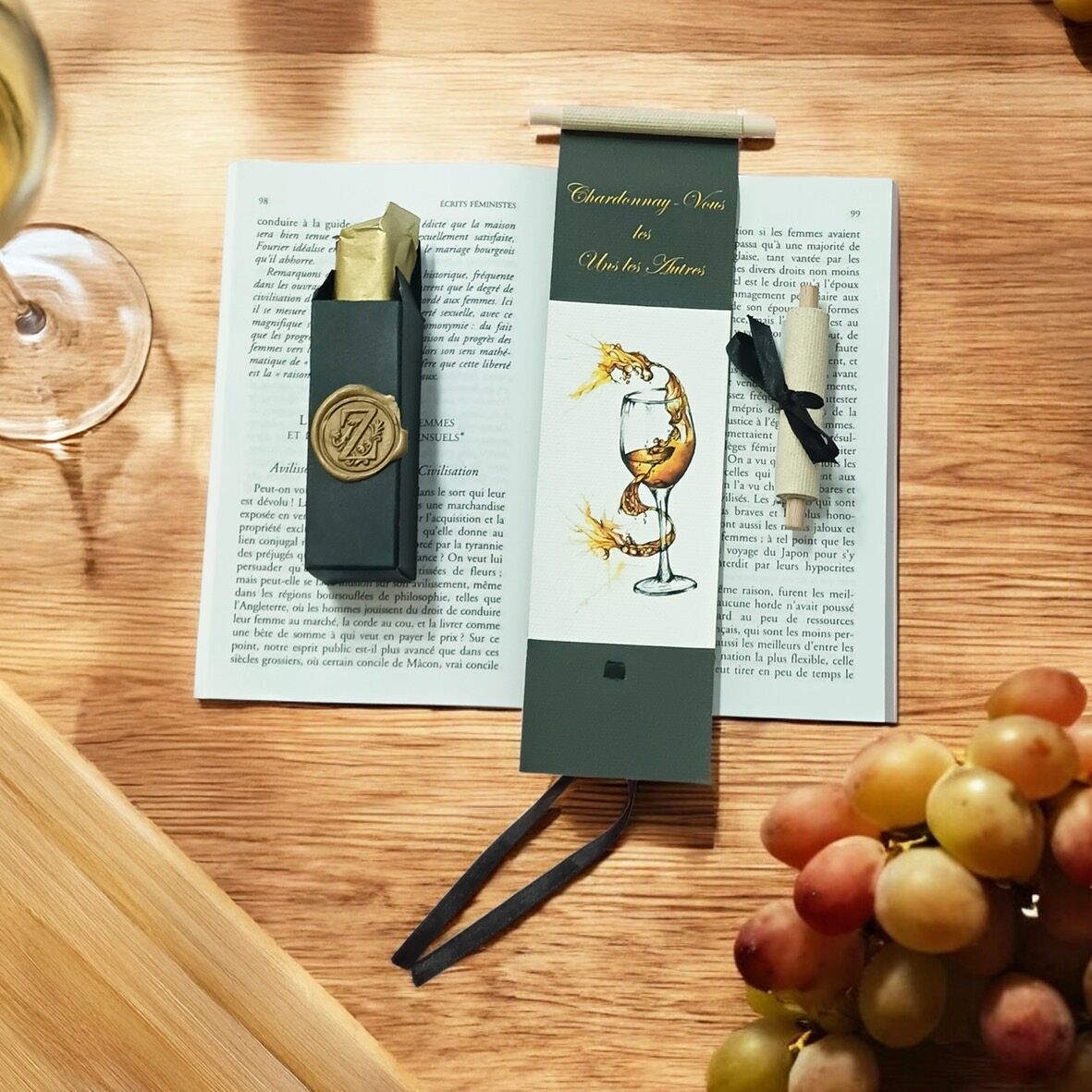 Achat Le Rotulus-Marque-page d'Art en rouleau Motif Chardonnay en gros