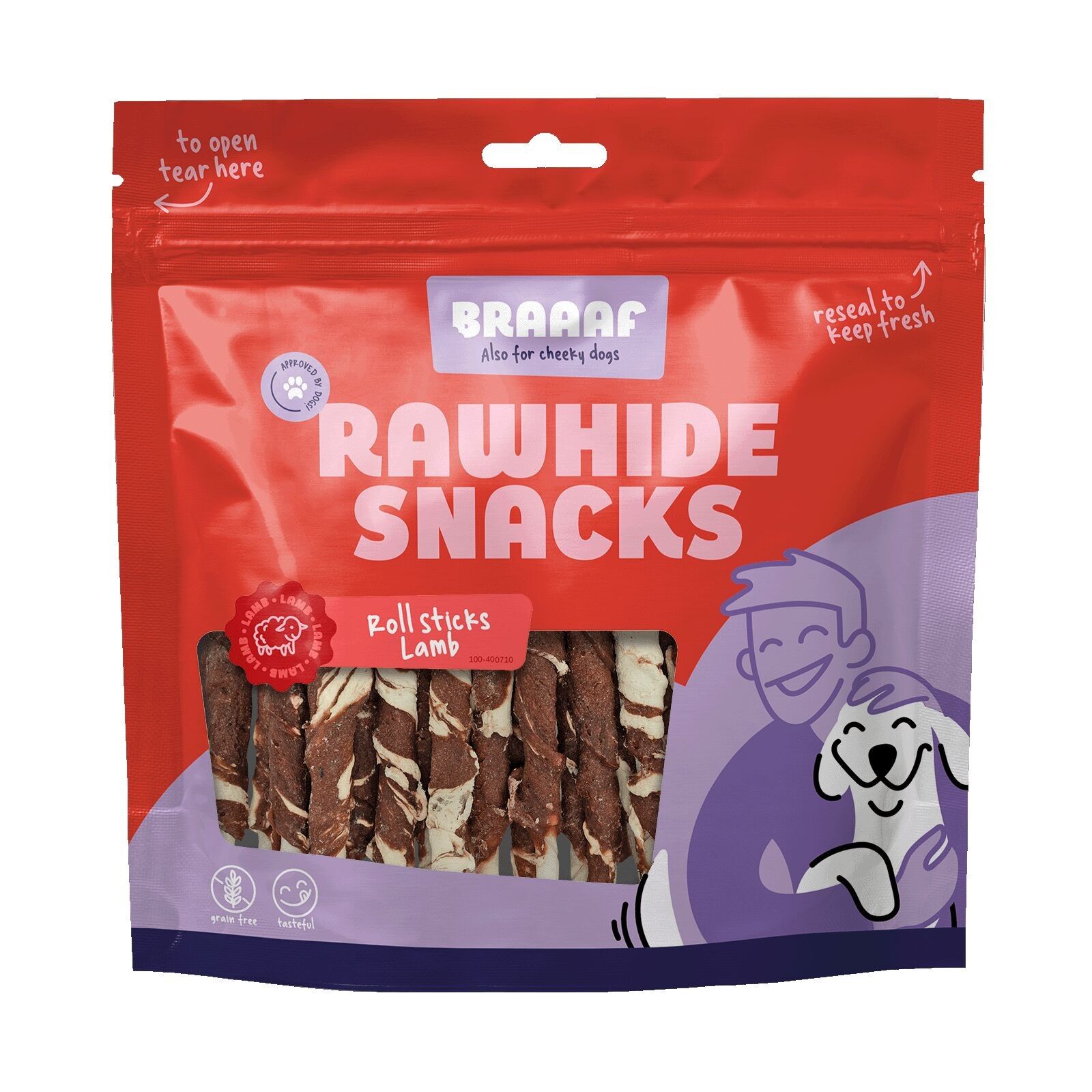 Buy wholesale Braaaf Rawhide Roll Sticks Lamb & Fish - 25 pcs.