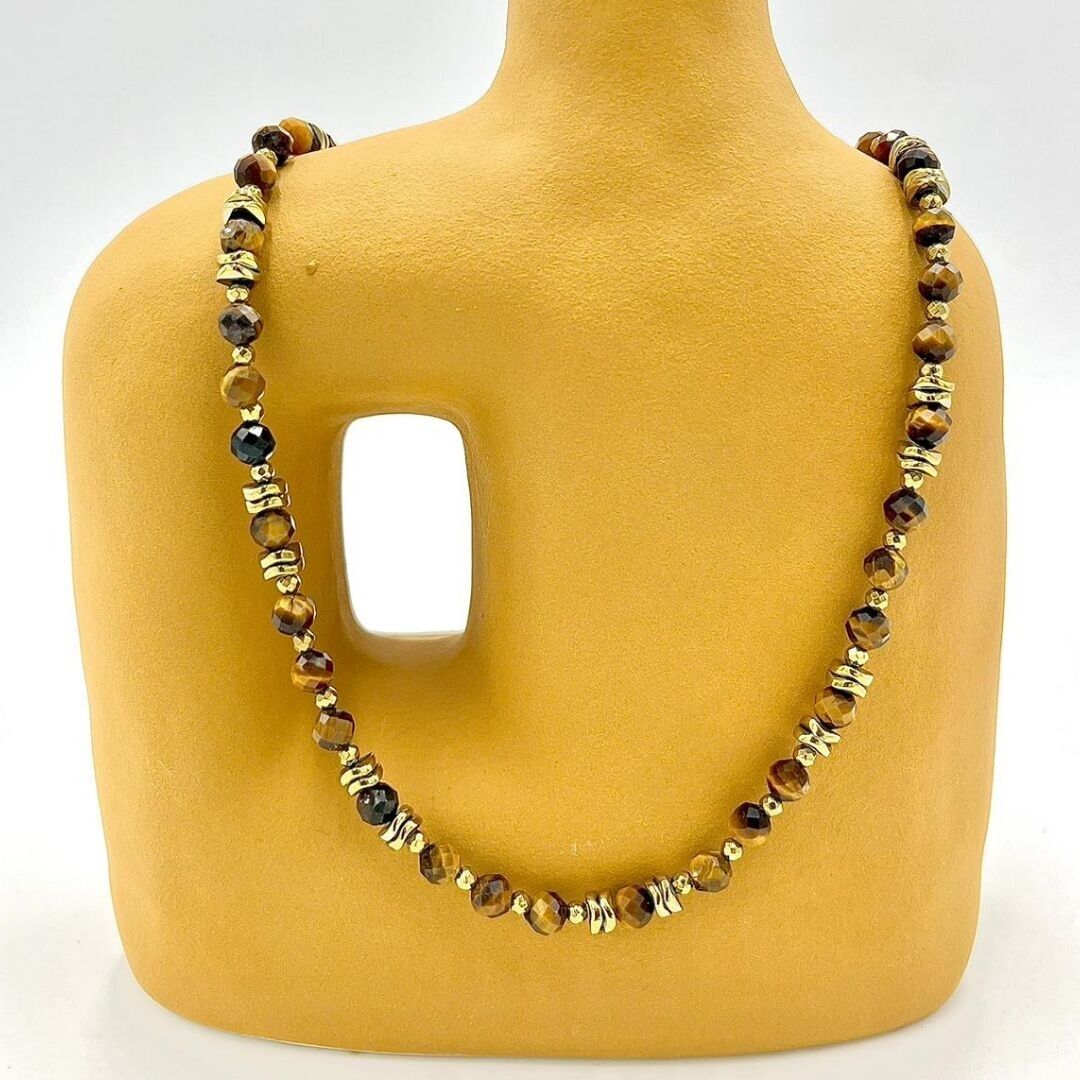 Achat Collier Oeil de tigre et Hématite CORNÉLIUS en gros