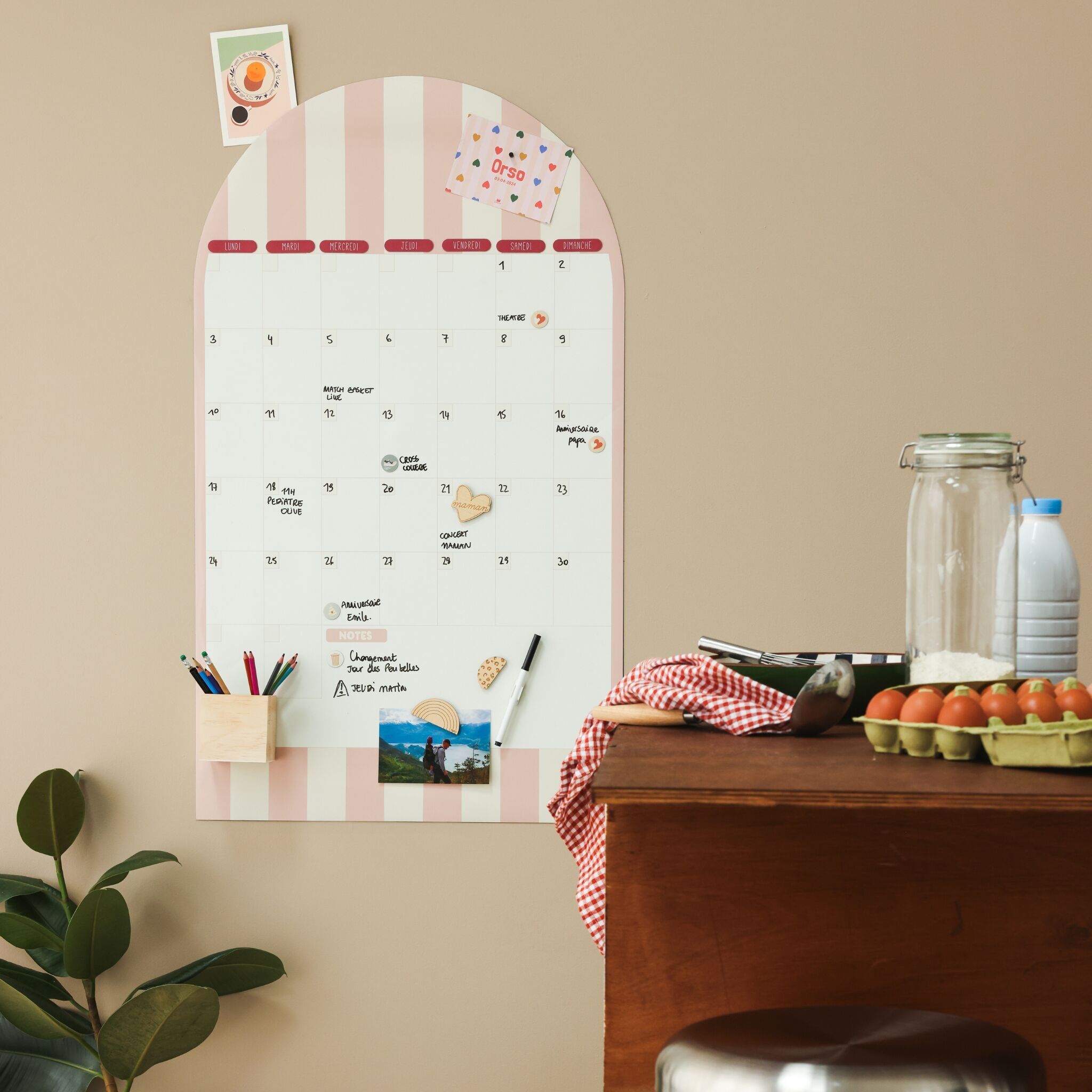 Buy wholesale Perpetual Monthly Magnetic Calendar - Striped Arch