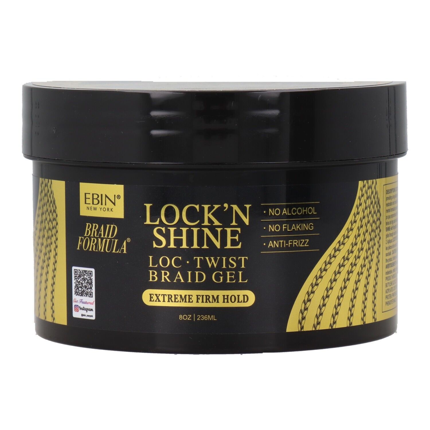 Achat Gel Ebin New York Braid Formula Lock'n Shine 236 ml en gros
