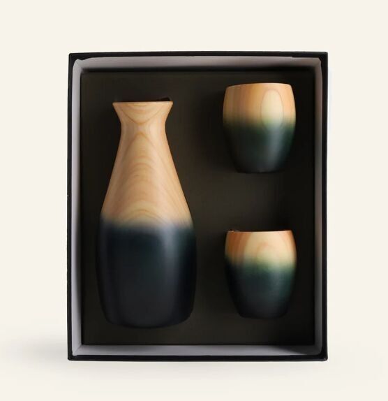 Achat Service à saké indigo en bois de cyprès japonais hinoki jp en gros