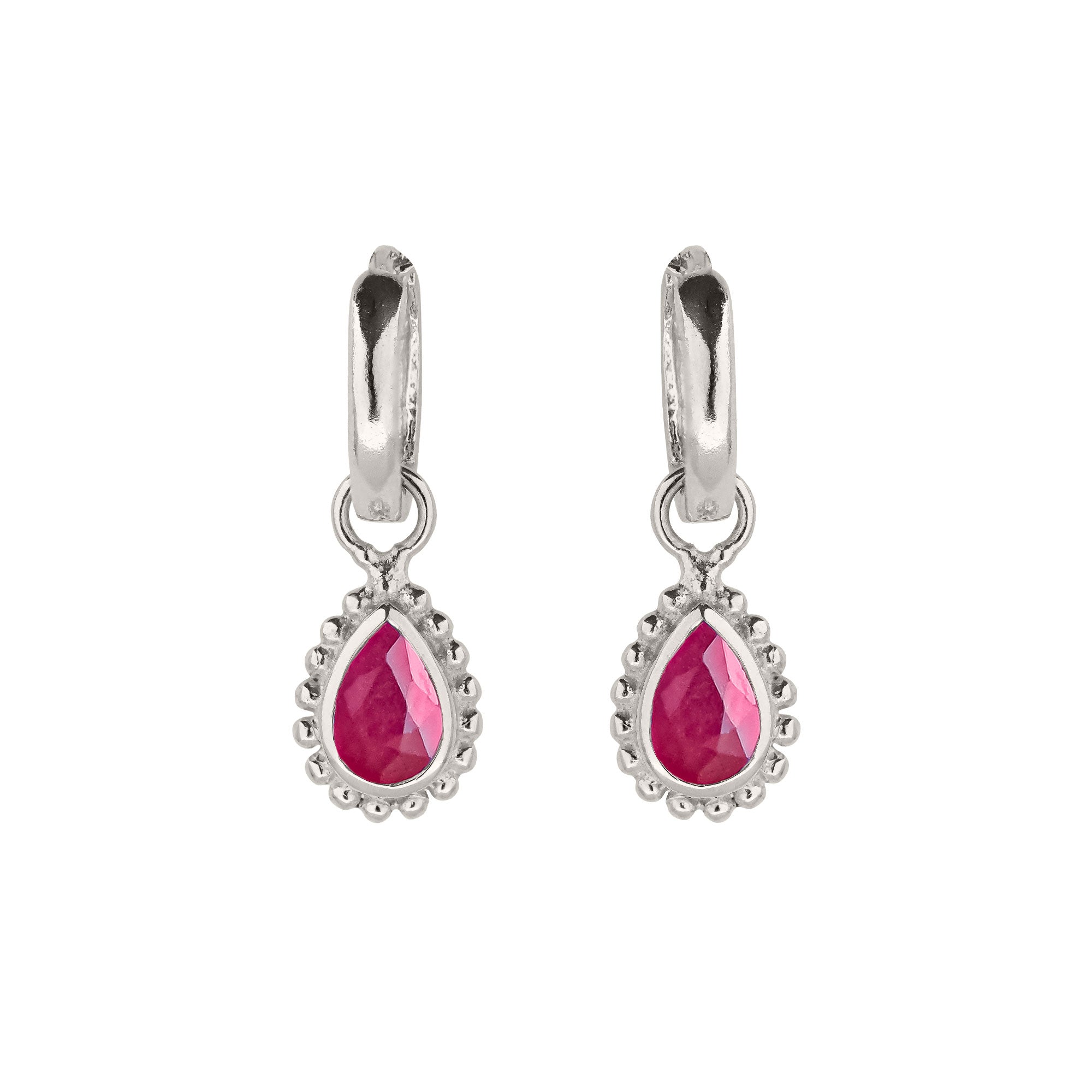 Buy wholesale July Birthstone Huggie Hoops - Ruby