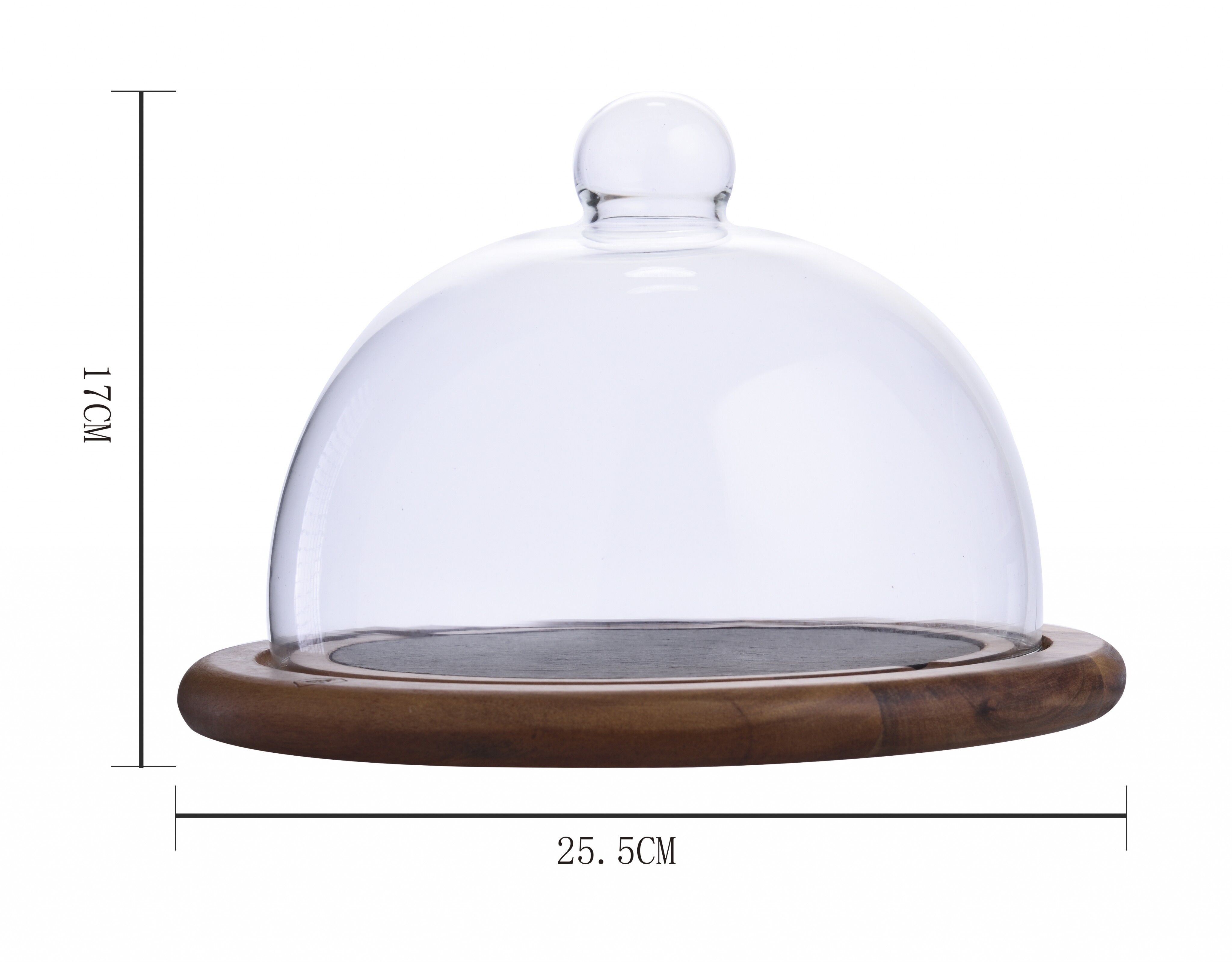 Buy wholesale Cheese cloche with wooden and slate platter