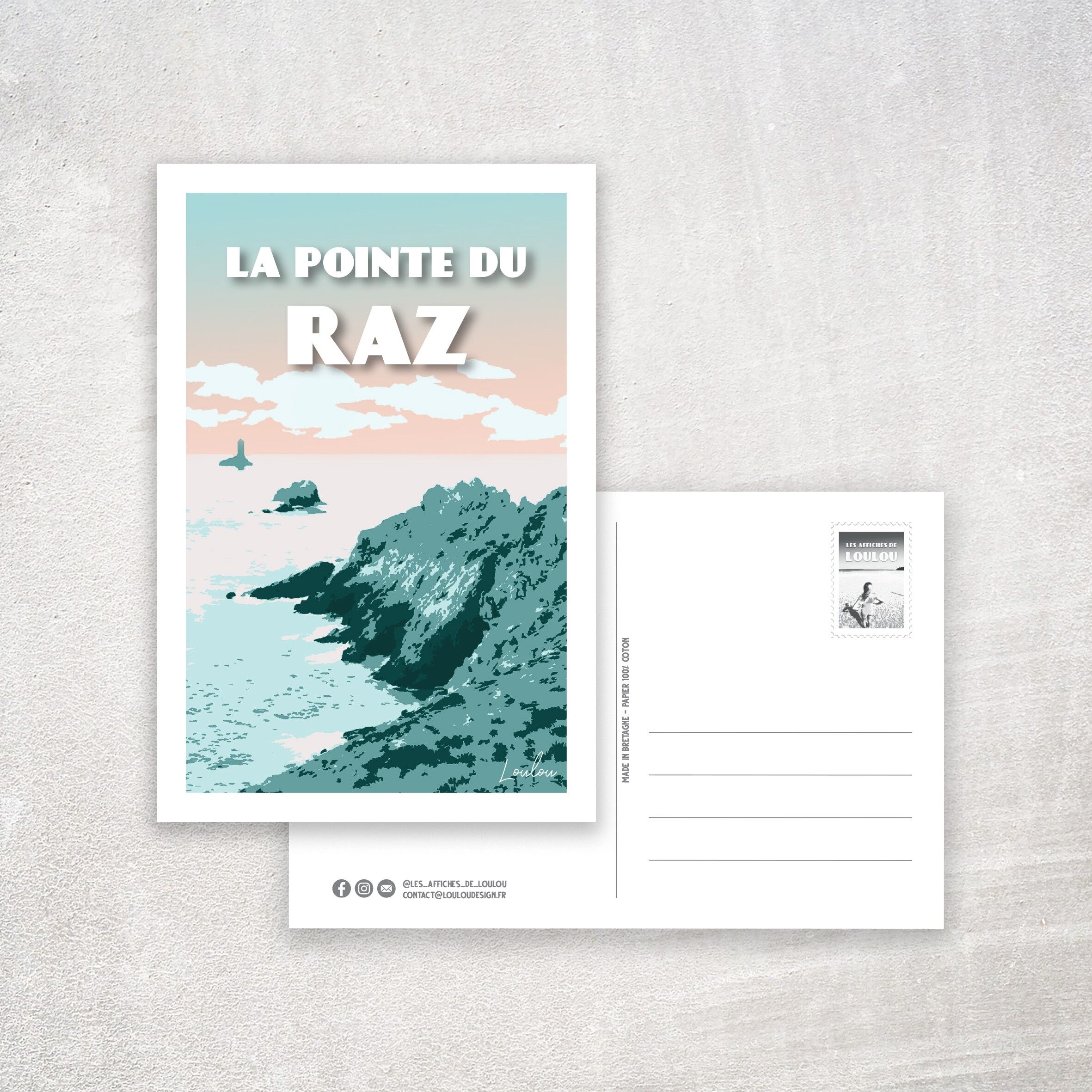 Achat Carte Postale LA POINTE DU RAZ - Vert en gros