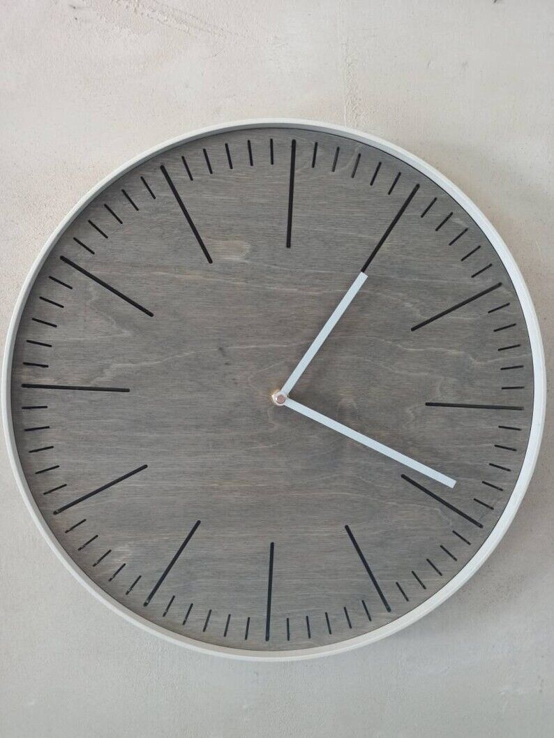Achat Horloge Simple Grise Aiguille Blanche 30cm en gros