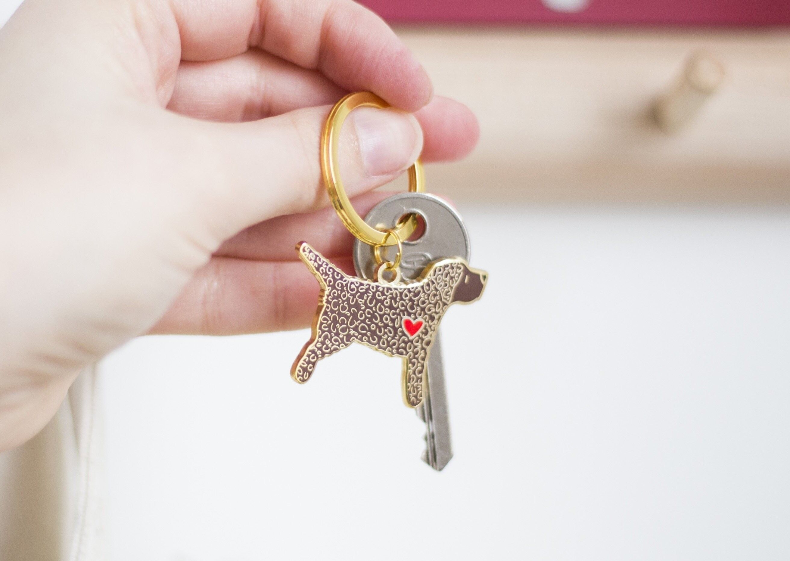 Buy wholesale Cockapoo Enamel Key Ring - Chocolate Brown - Plain Heart ...